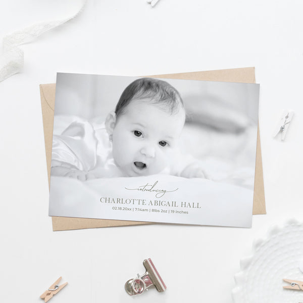 Custom Newborn Birth Announcement Cards - Baby Boy Stationery ...